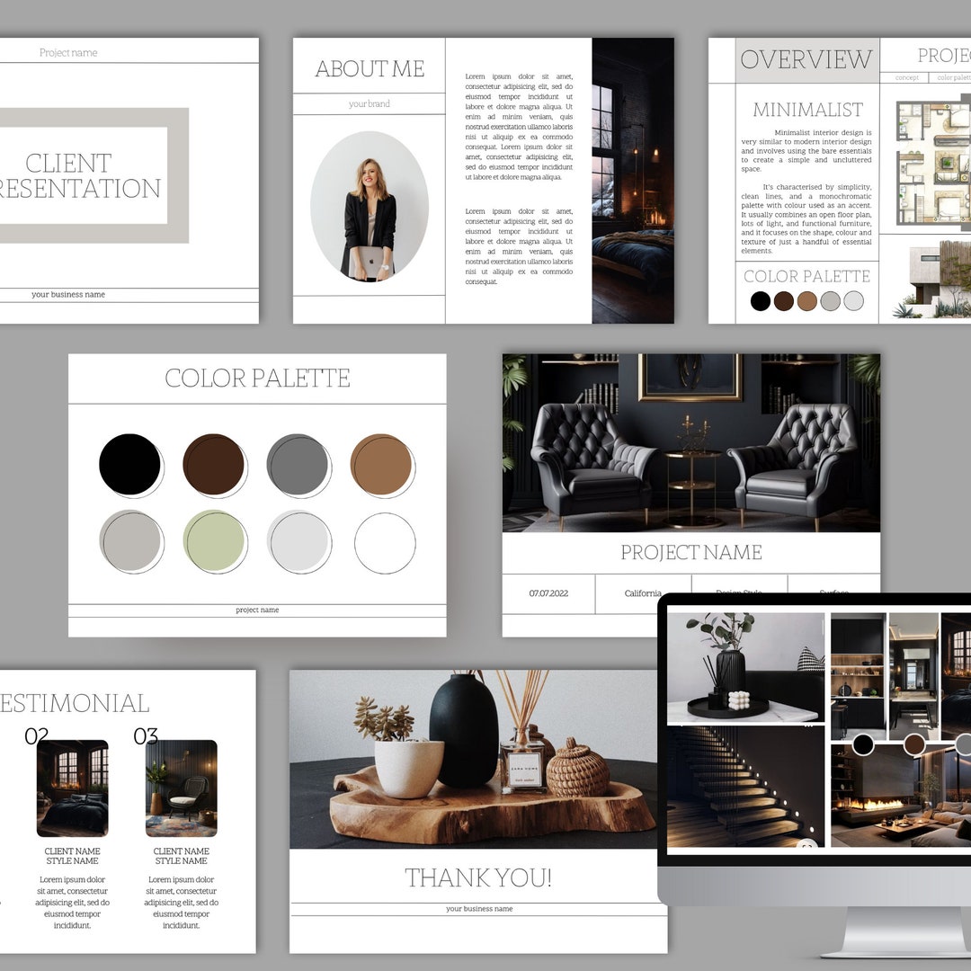 Interior Design Client Presentation Interior Moodboard Template Project ...