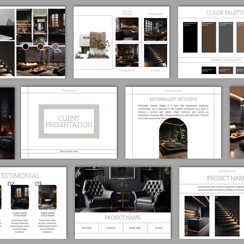 Interior Design Client Presentation Interior Moodboard Template Project ...