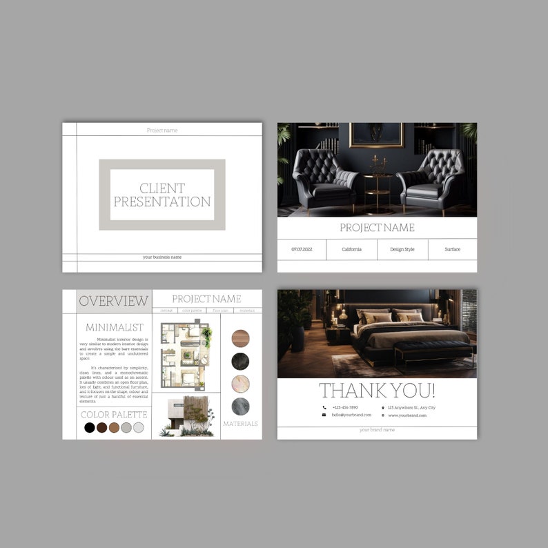 Interior Design Client Presentation Interior Moodboard Template Project ...