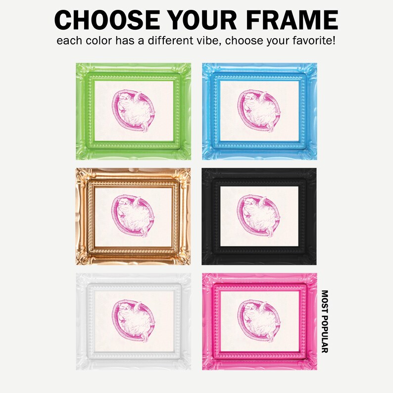 Lazy Pink Cat Drawing: High Quality Framed Mini Print - Etsy