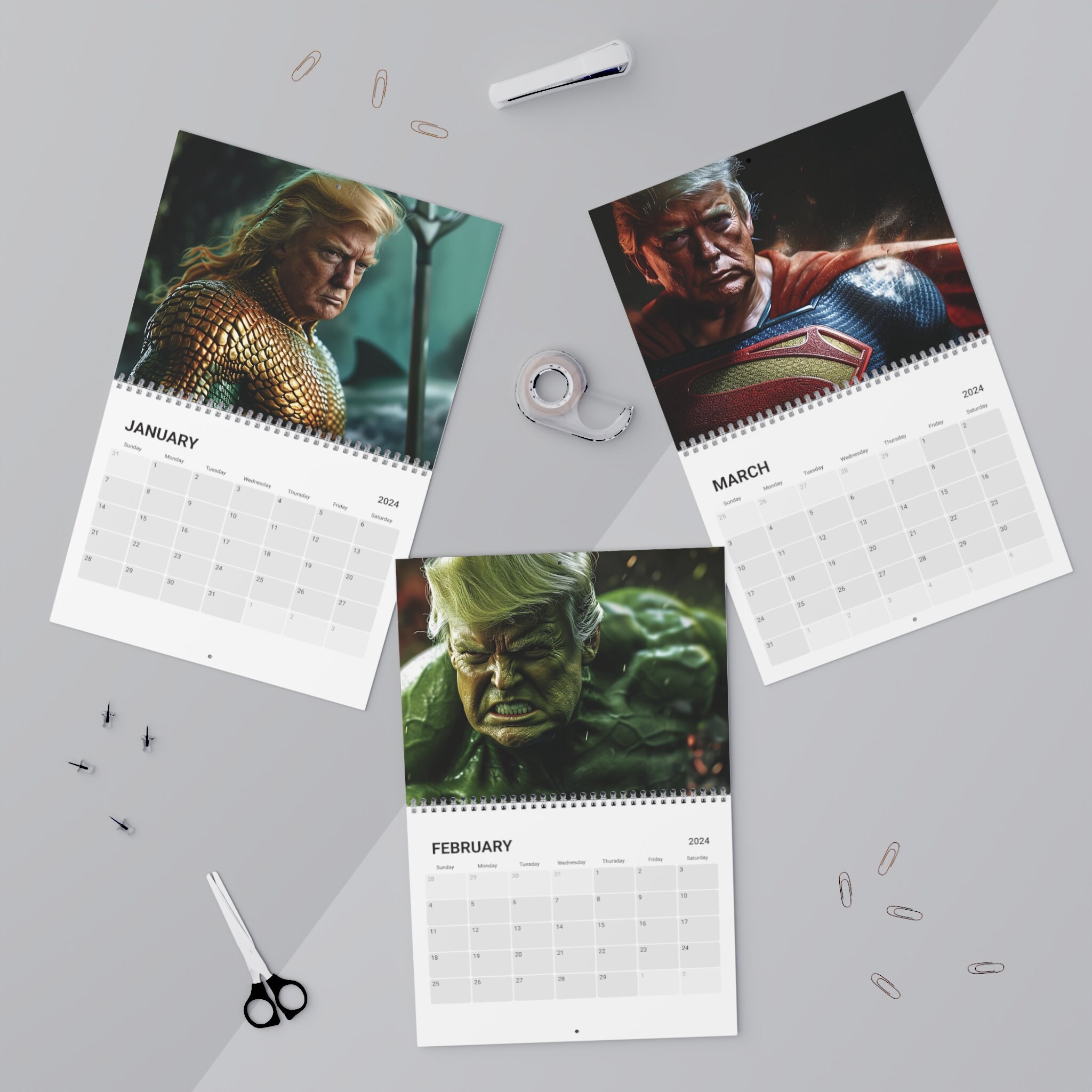 Donald Trump Superhero 2024 Calendar sold by Cardiovascular Gantry ...