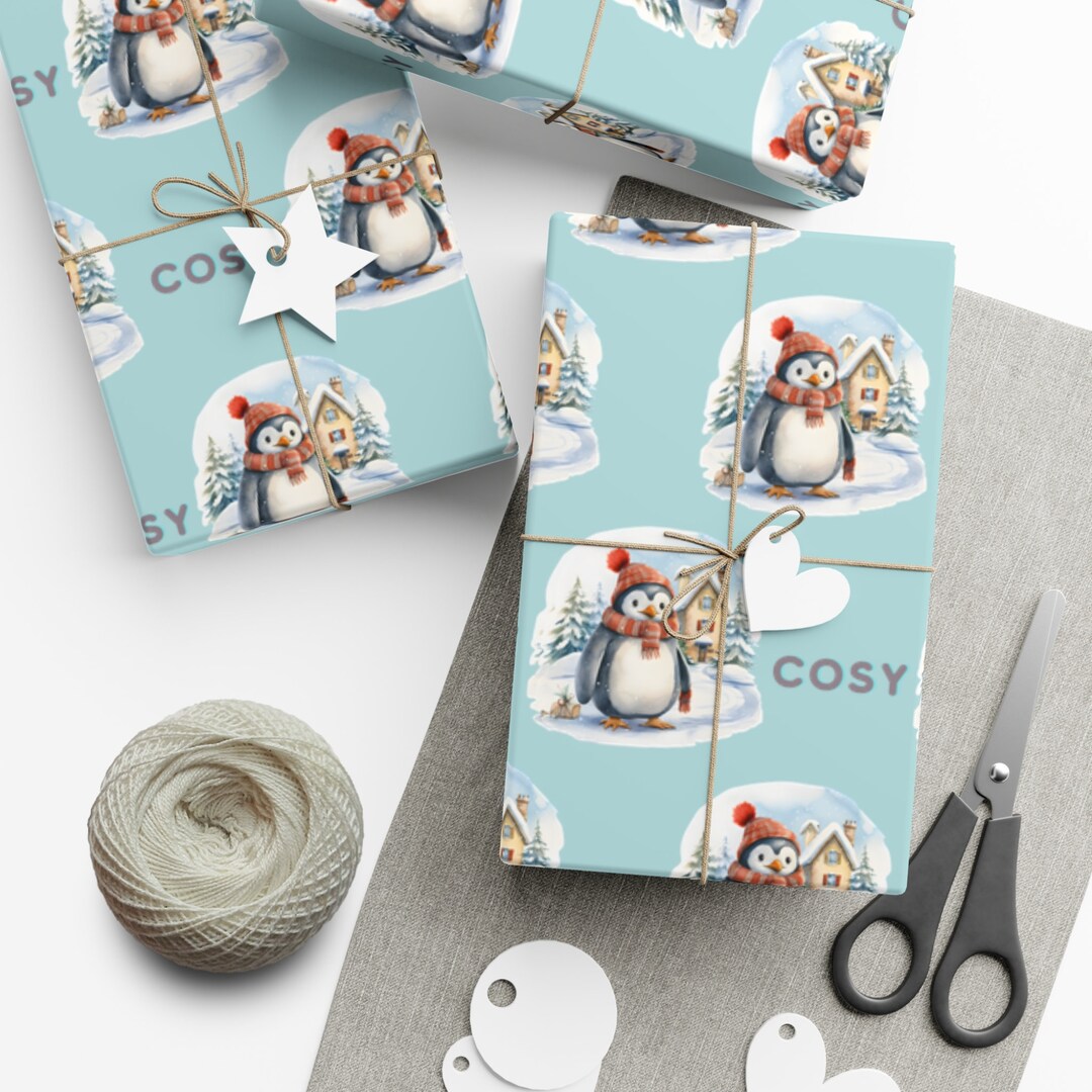 Christmas Penguin Gift Wrap Papers - Etsy