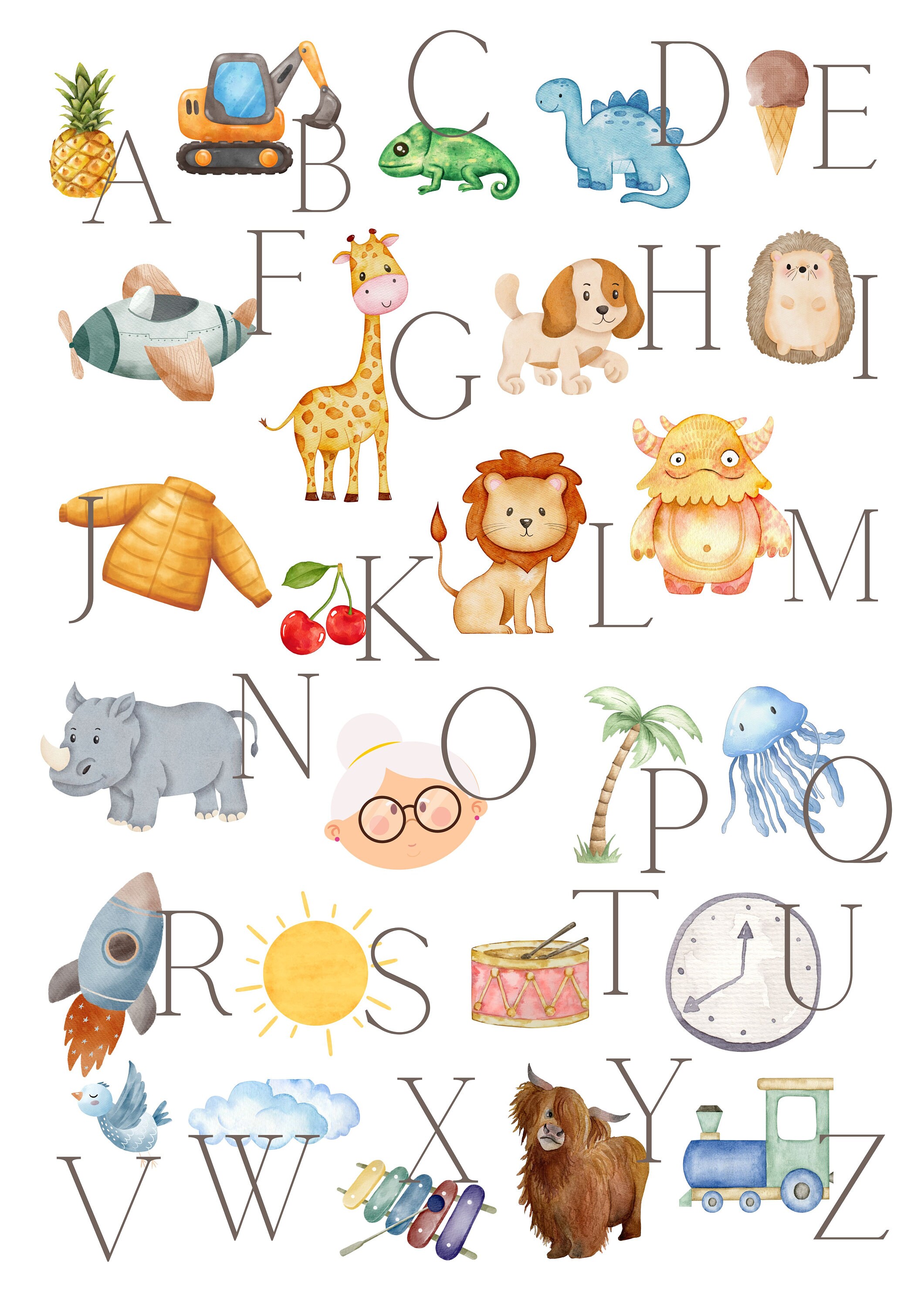 ABC Poster Learning Poster Letters Learning Poster W X H 40 X 50 Cm ...