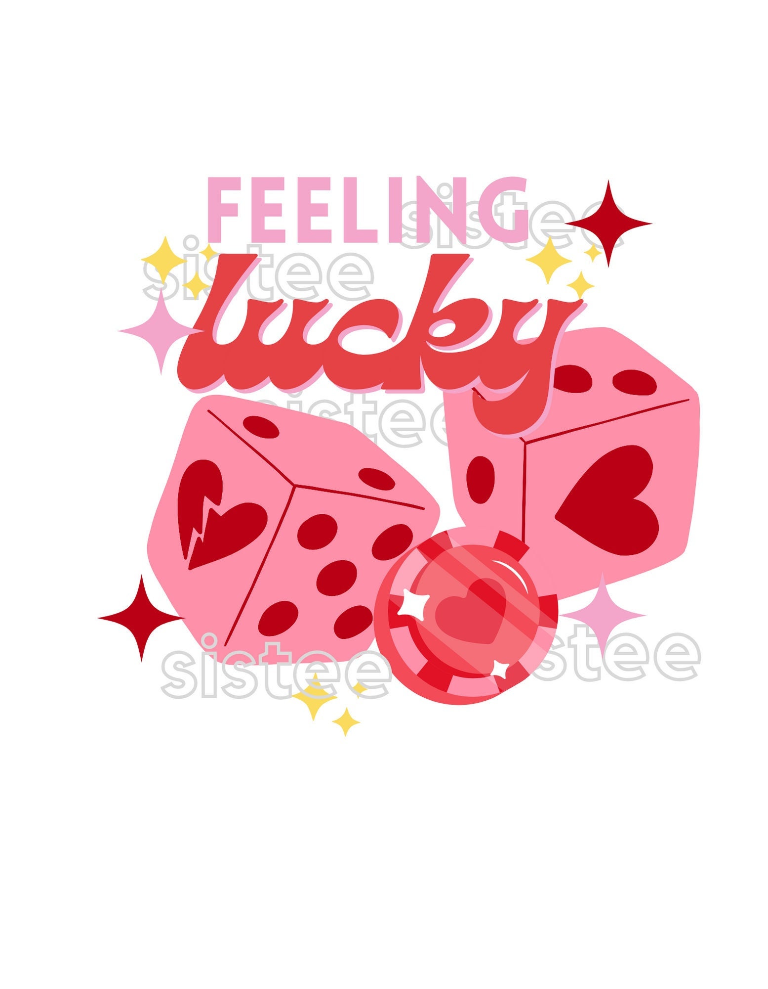 Feeling Lucky Pink Valentines PNG Digital Download - Etsy