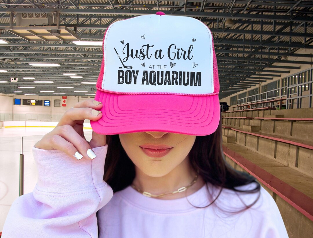 Hockey Boy Aquarium Hat: Just a Girl at the Boy Aquarium Trucker Hat - Etsy