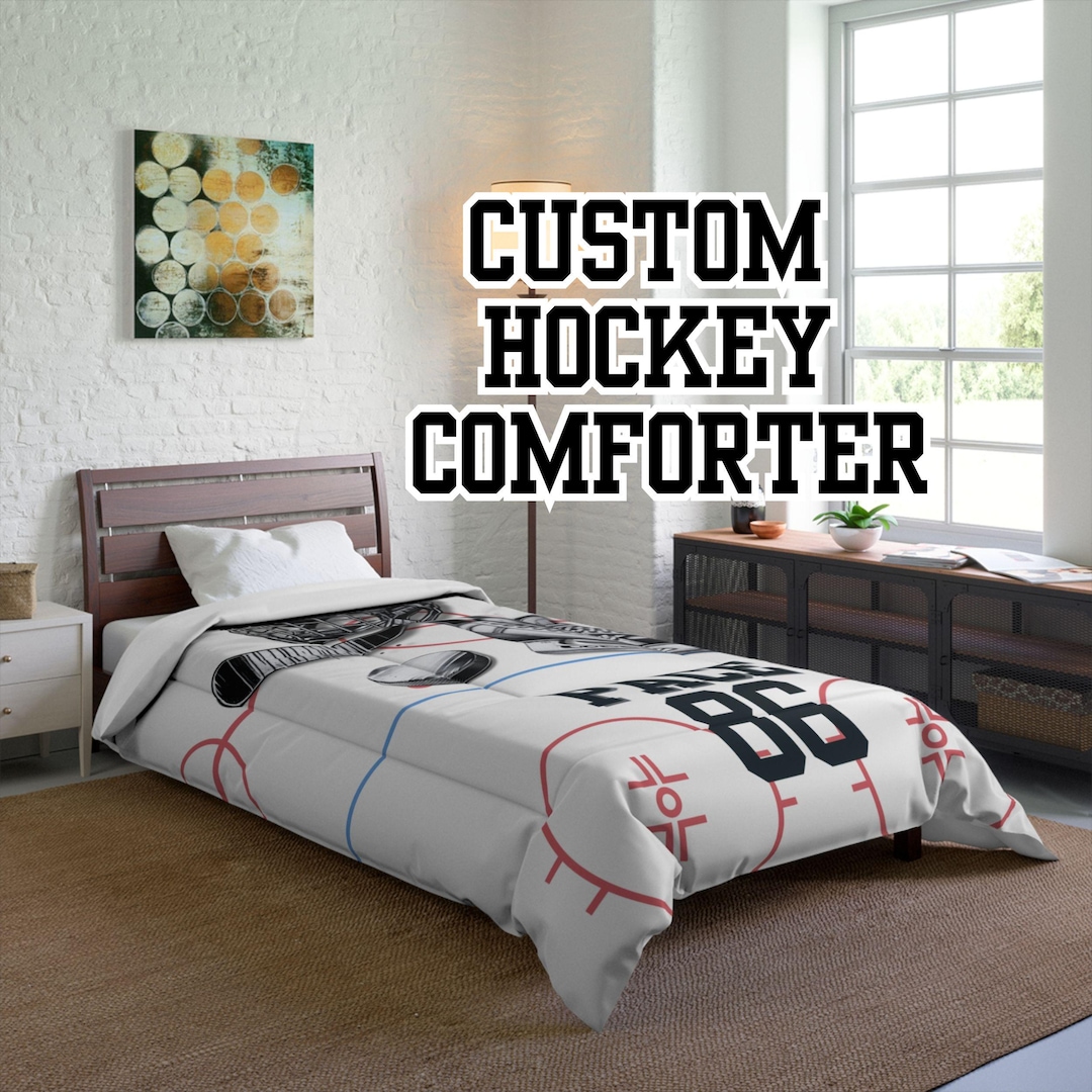 Personalized Hockey Comforter: Sports Fan Bedroom Decor - Etsy