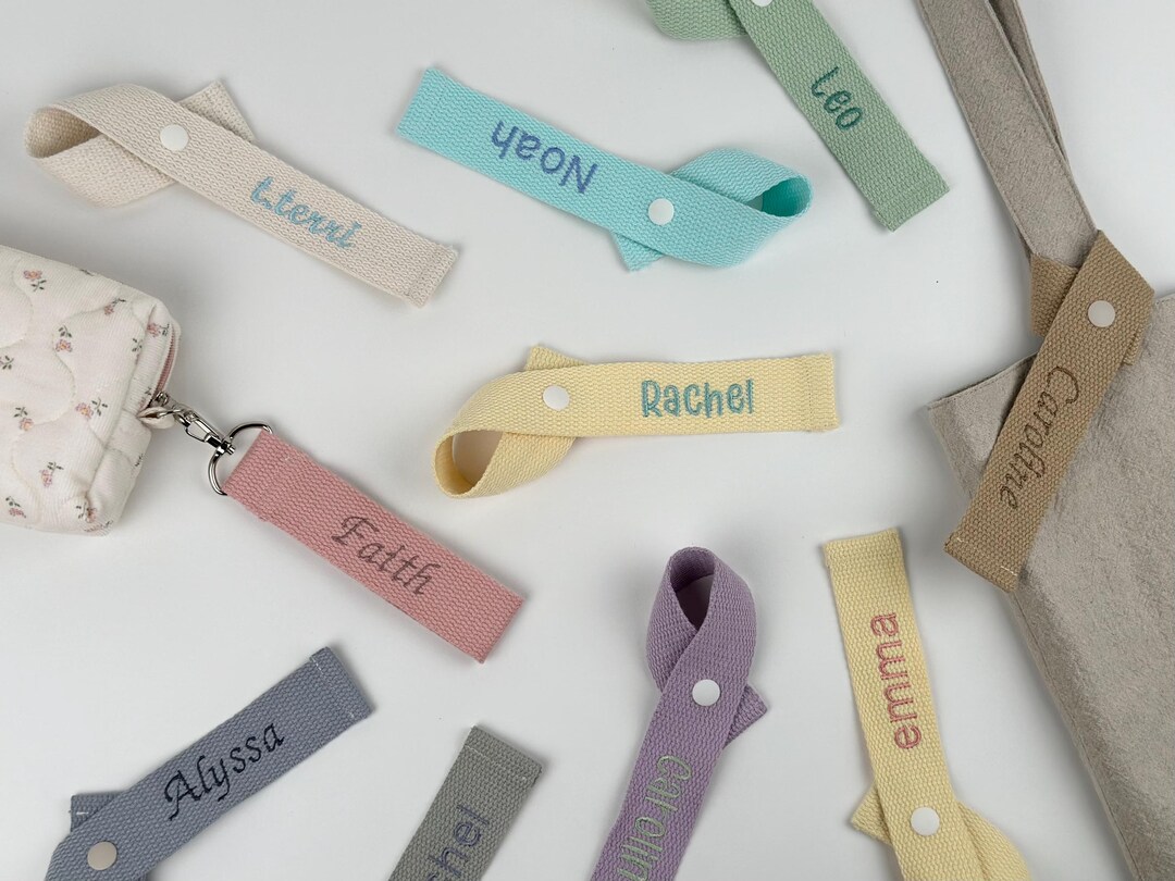 Personalized Name Tag - Name Embroidery Tag - Sports Bag Tag - School ...