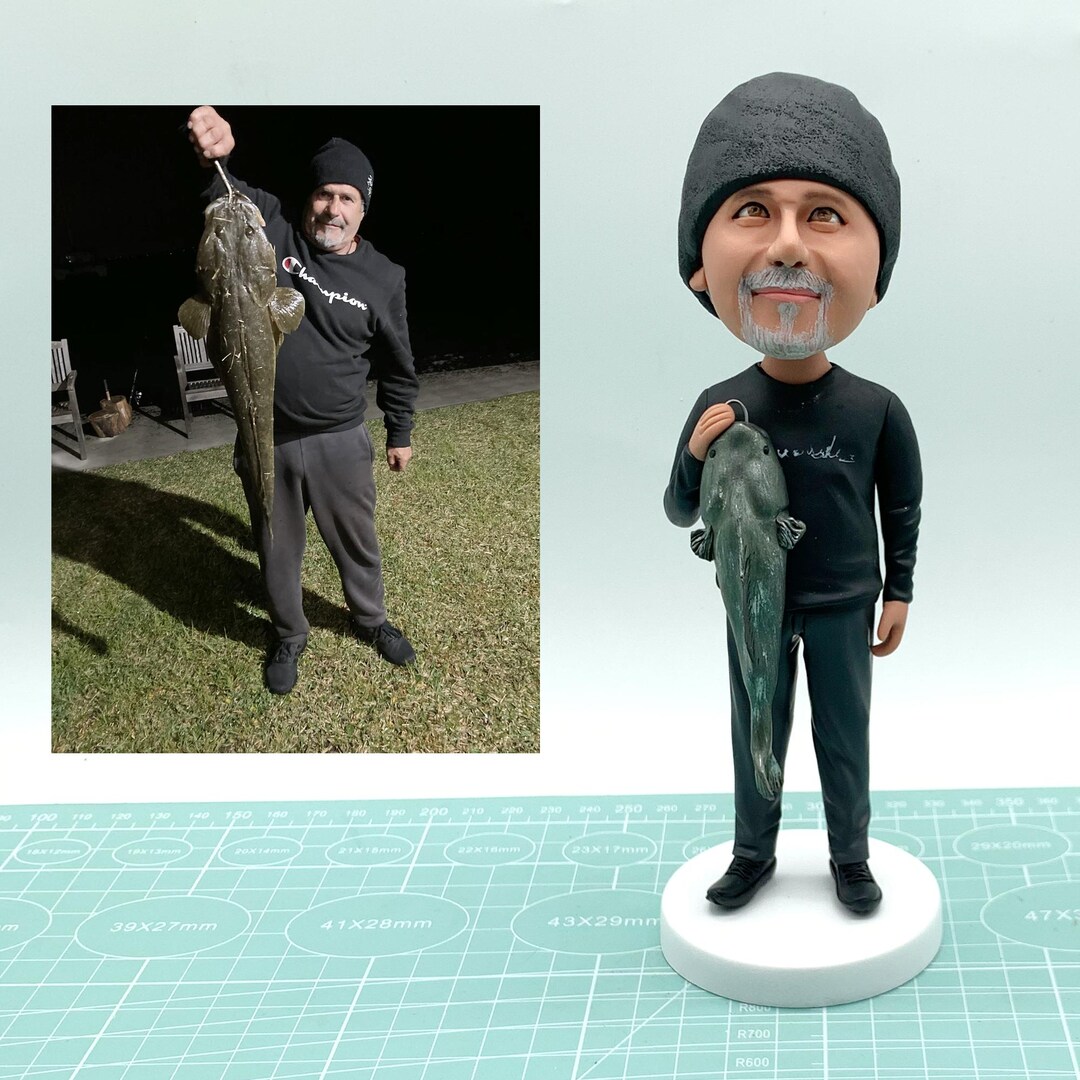 Personalised Fisherman Bobblehead,custom Father Fishing Bobblehead ...