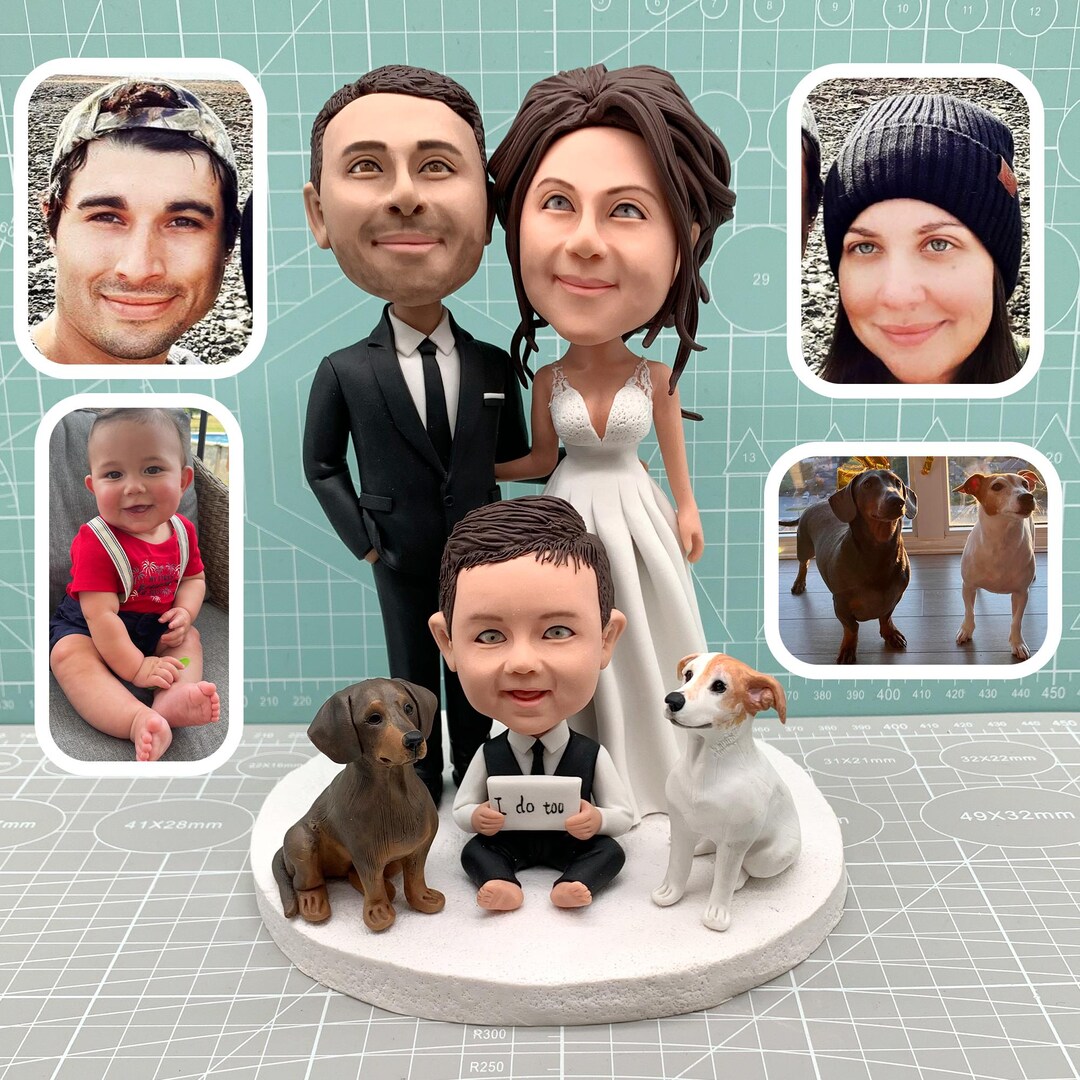 Custom Family Member Bobbleheads,personalised Couple Wedding Cake ...
