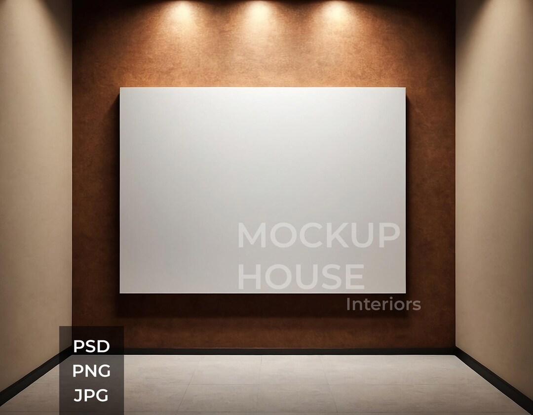 Very Large Blank Canvas Interior Mockup, Horizontal, PSD, Print Poster ...