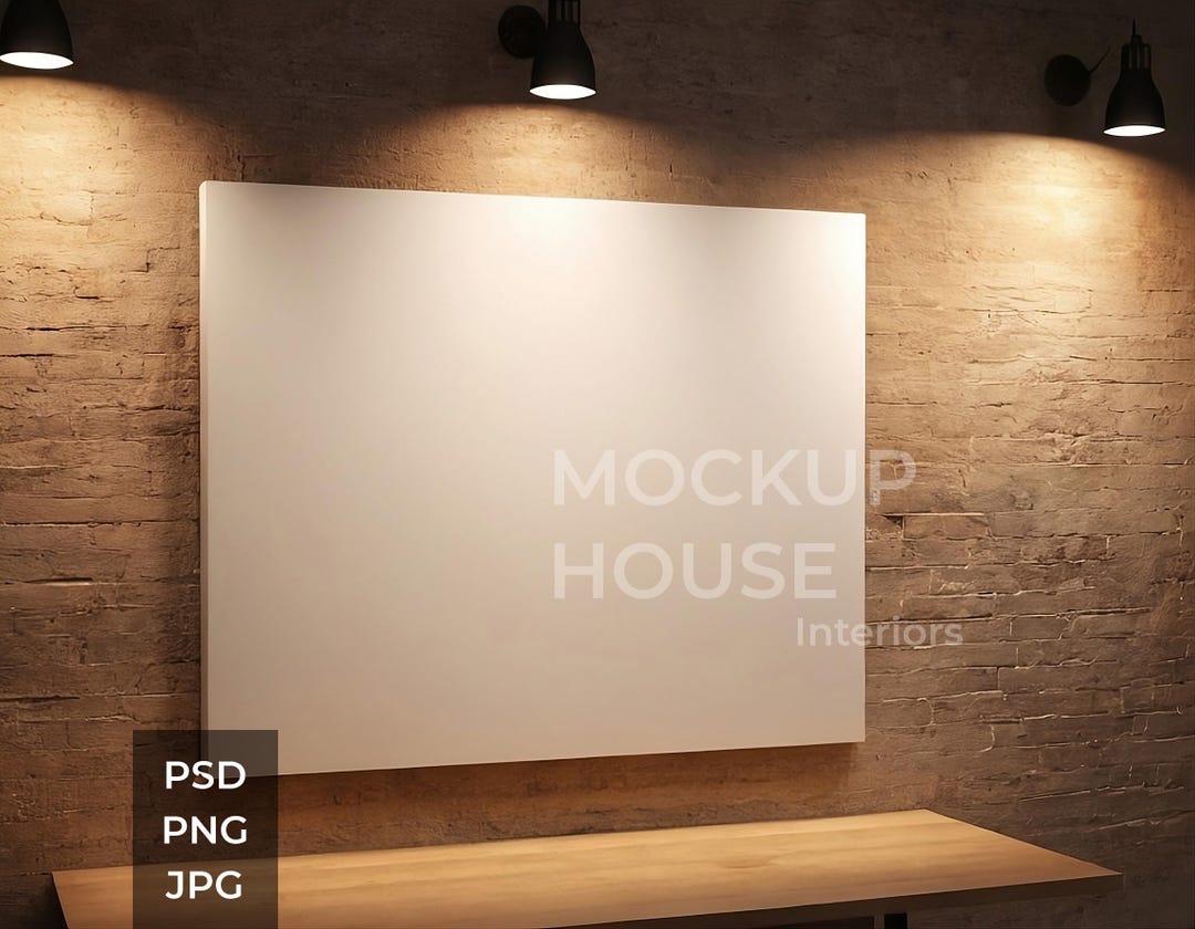 Very Large Blank Canvas Interior Mockup, Horizontal, PSD, Print Poster ...