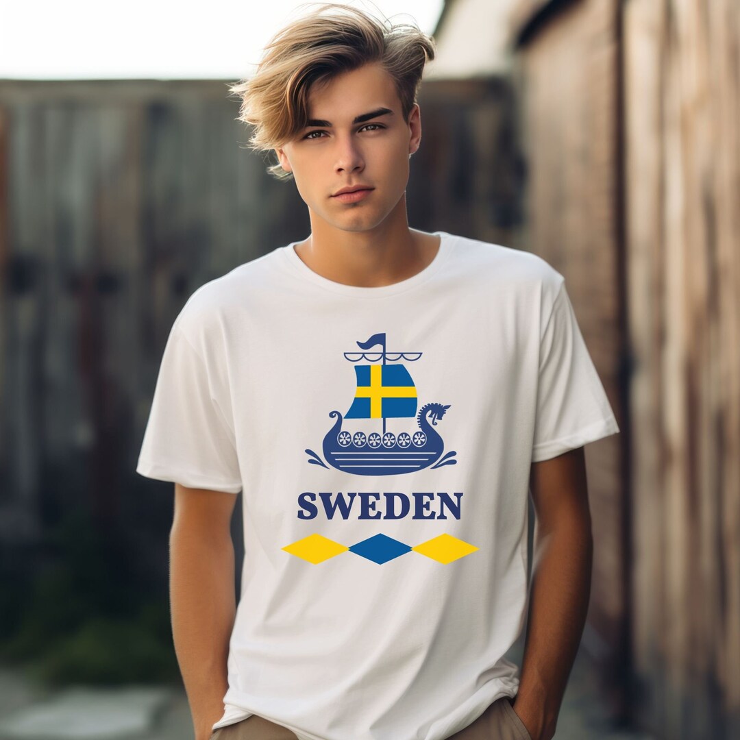 Sweden Shirt, Sweden Long Boat Shirt, Swedish Flag Shirt, Viking Shirt ...