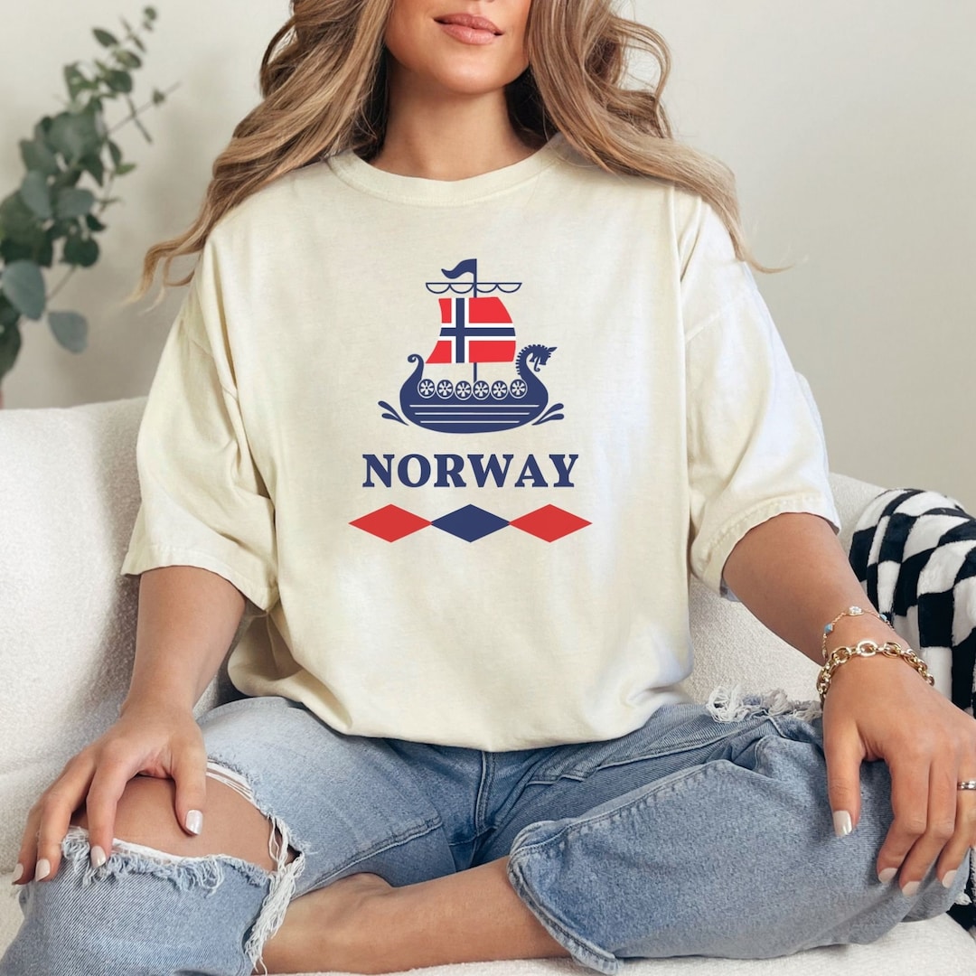 Comfort Colors Norway Shirt, Norway Long Boat Shirt, Norwegian Flag ...