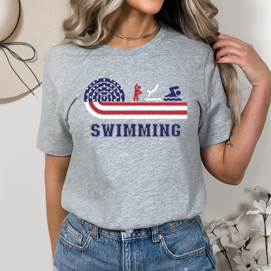 USA Flag Swimming Shirt, Swimming Lover Shirt, Swimming Dad Shirt ...