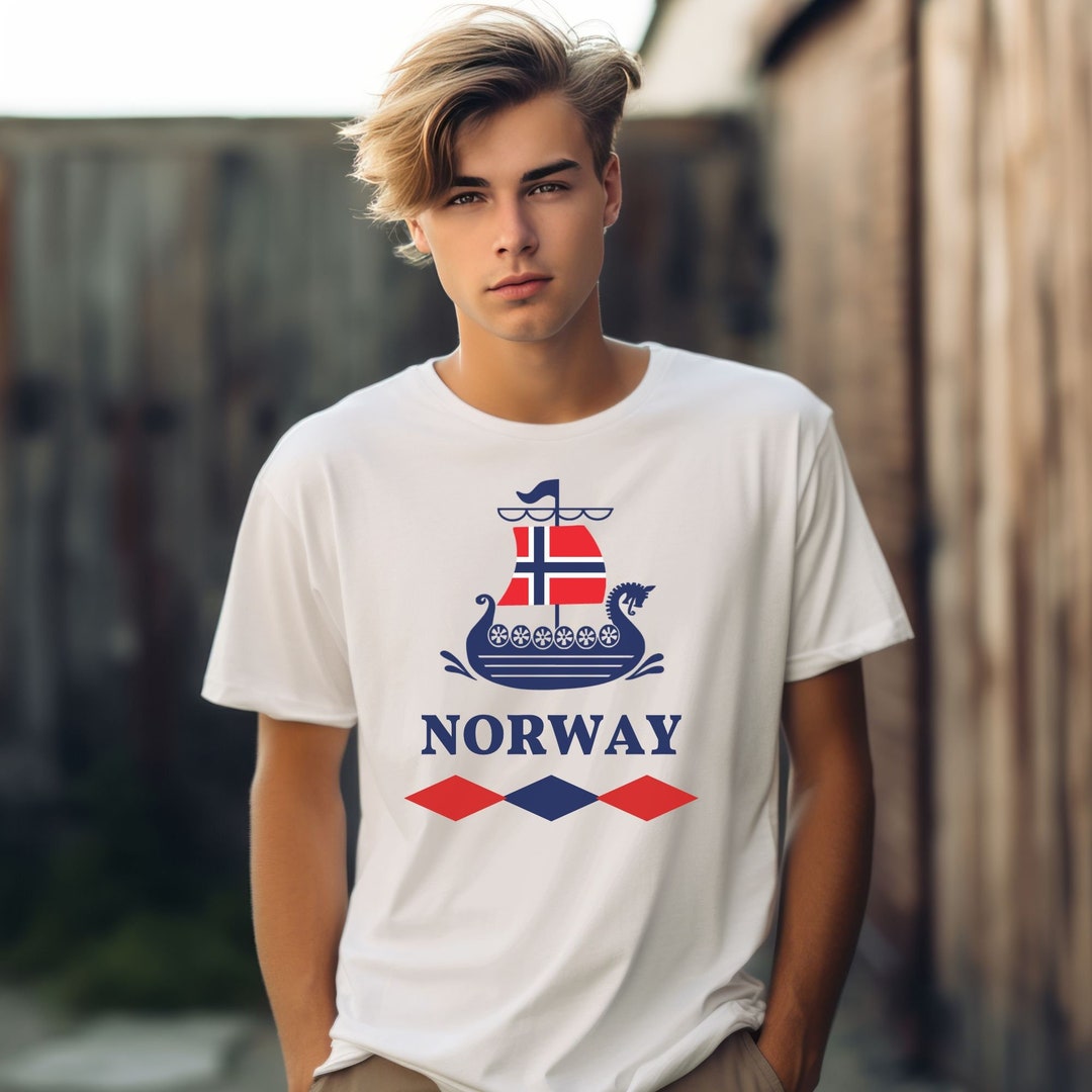 Norway Shirt, Norway Long Boat Shirt, Norwegian Flag Shirt, Viking ...