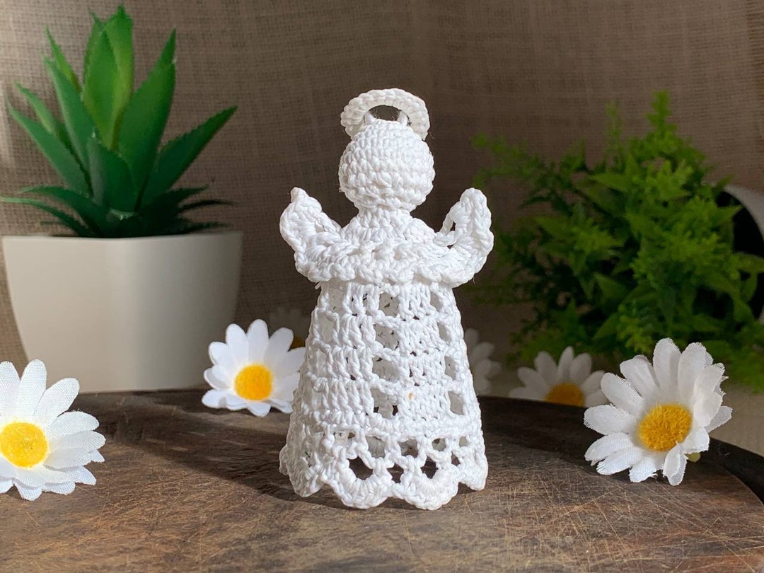 Miniature White Crochet Angel, Thanksgiving Day Gift, Marry Christmas ...
