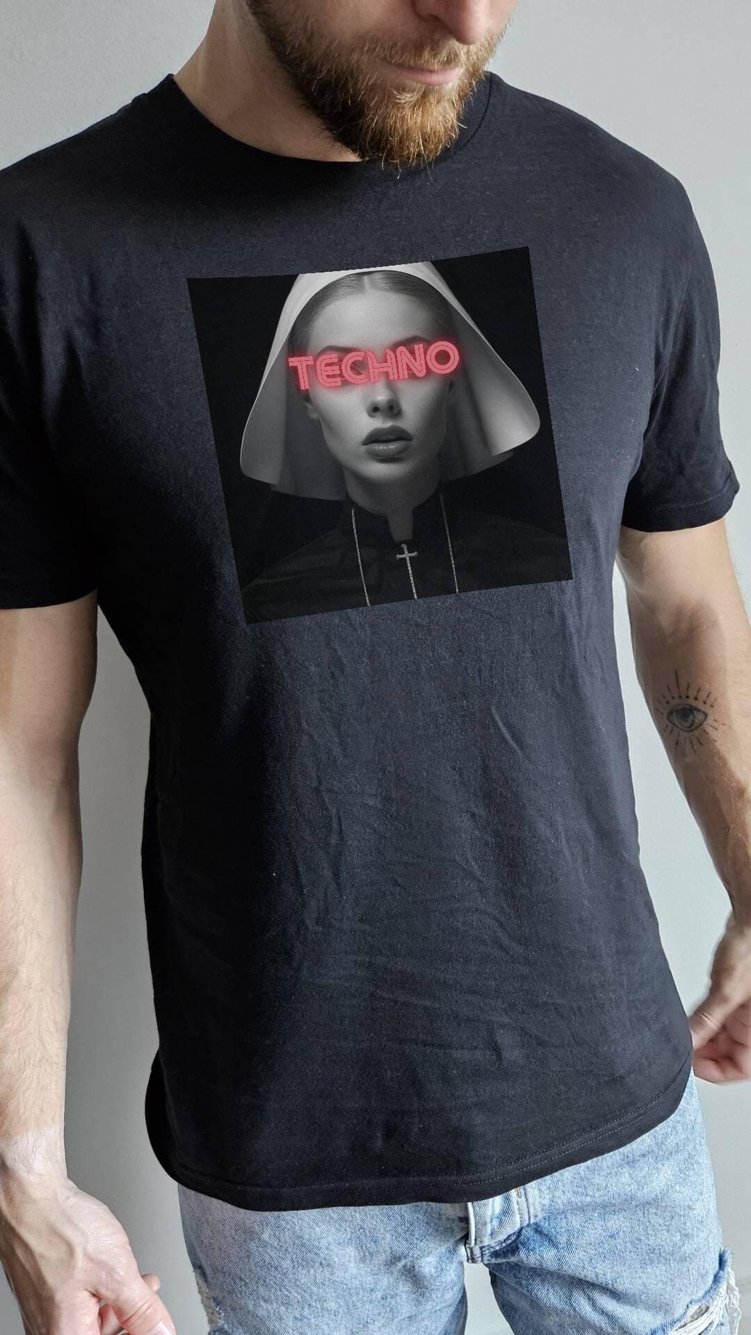 Unholy Sinner Nun Shirt | Satanic Apparel, Techno Music Tee, Rave ...