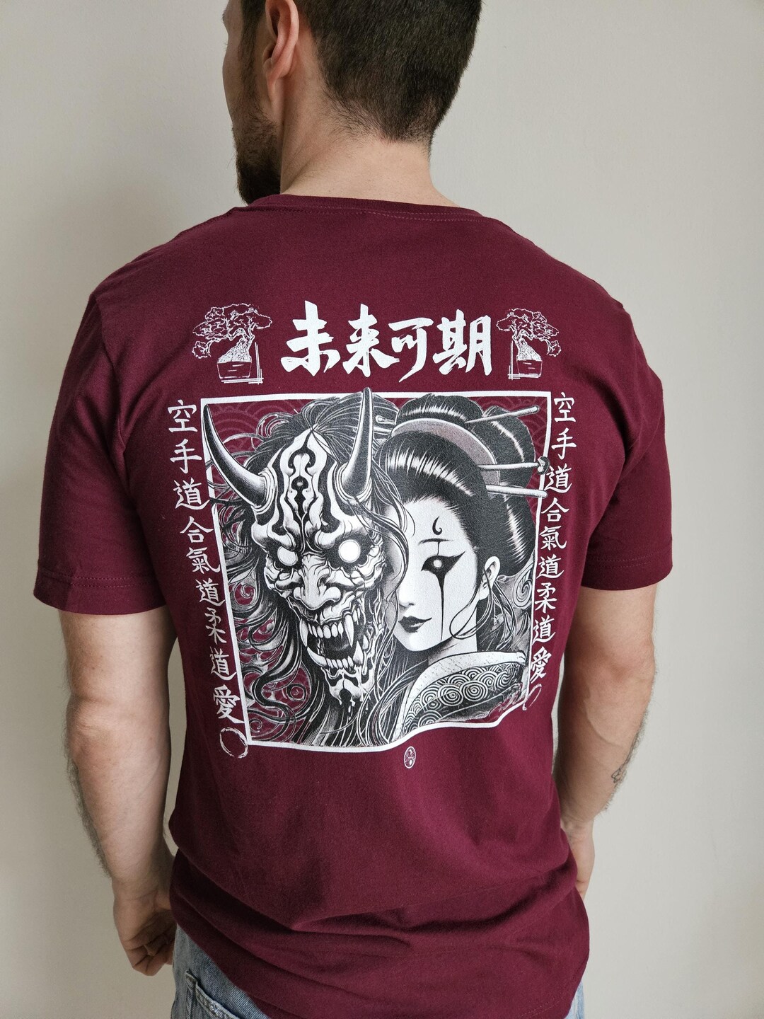 Japanese Oni Mask Shirt Oni Samurai Ninja Japanese Anime Art Onimask ...