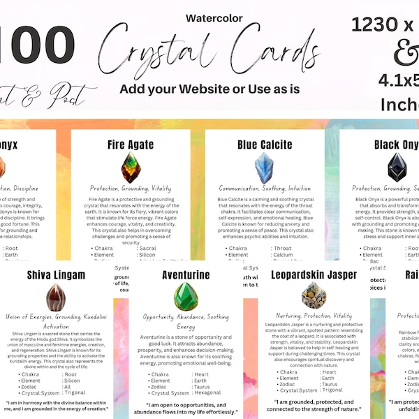 Printable Crystal Cards - Etsy