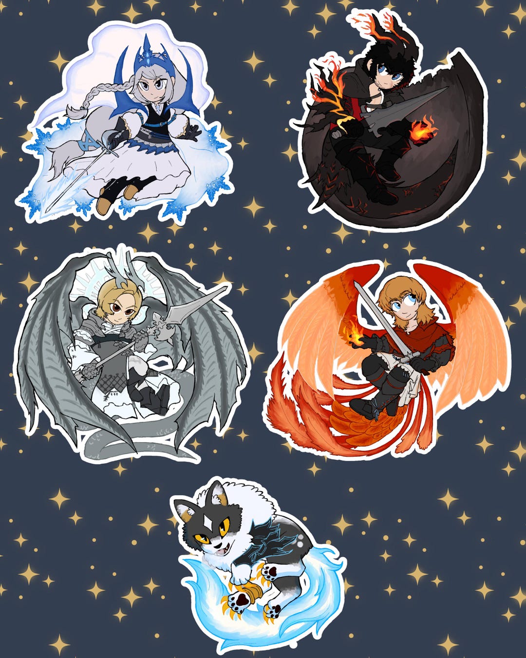 FFXVI Semi-primed Vinyl Stickers - Etsy