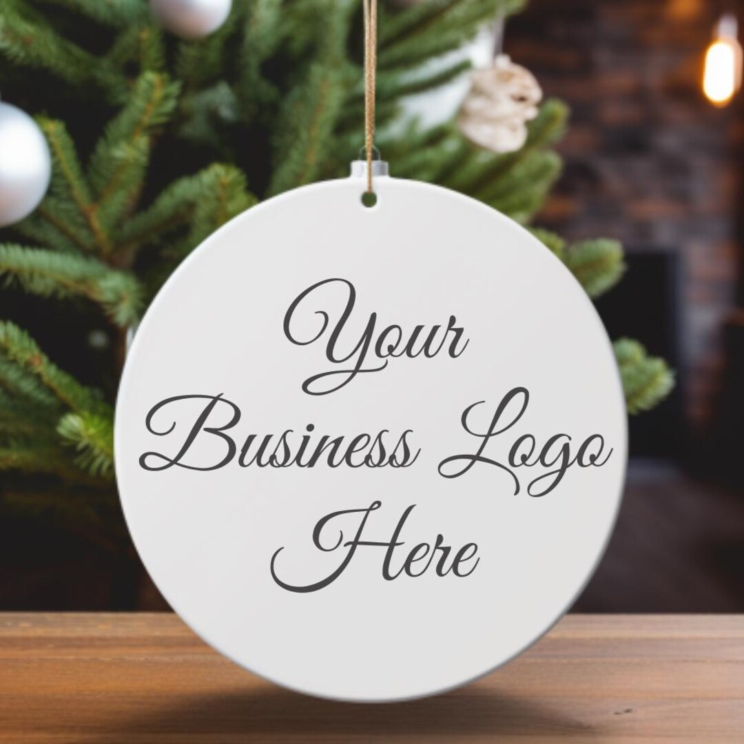 Personalized Custom Business Logo Christmas Circle Ornament - Etsy