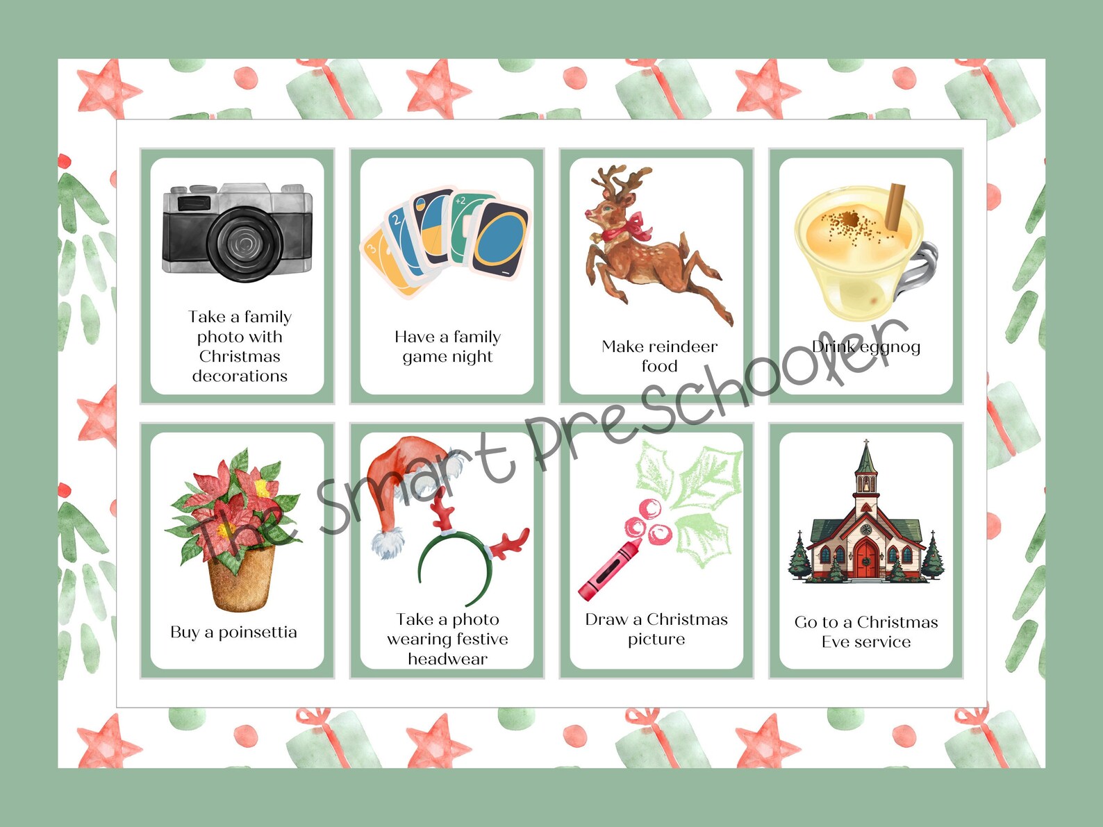 32 Printable Christmas Activity Cards, Christmas Bucket List for Kids ...
