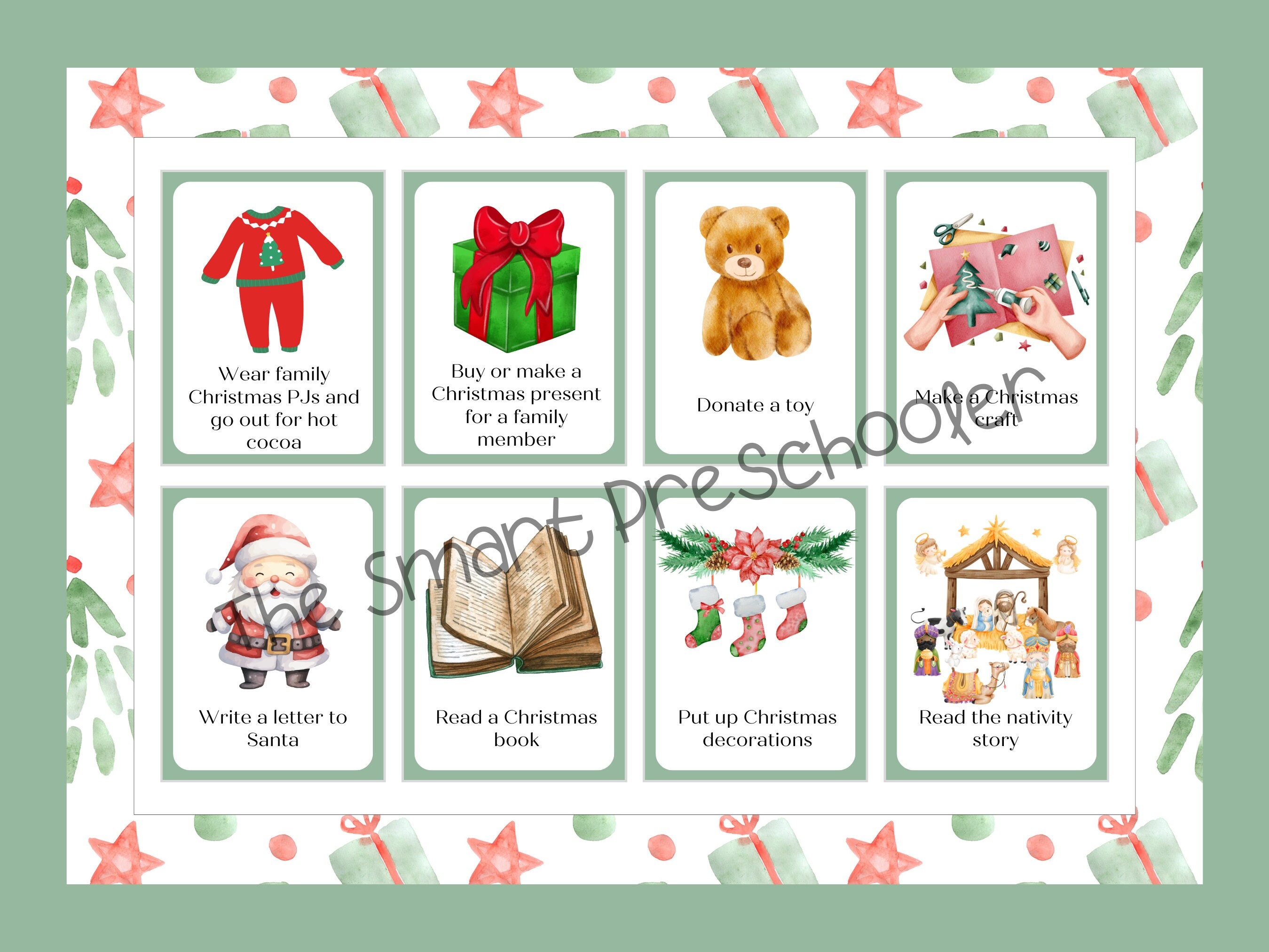 32 Printable Christmas Activity Cards, Christmas Bucket List for Kids ...
