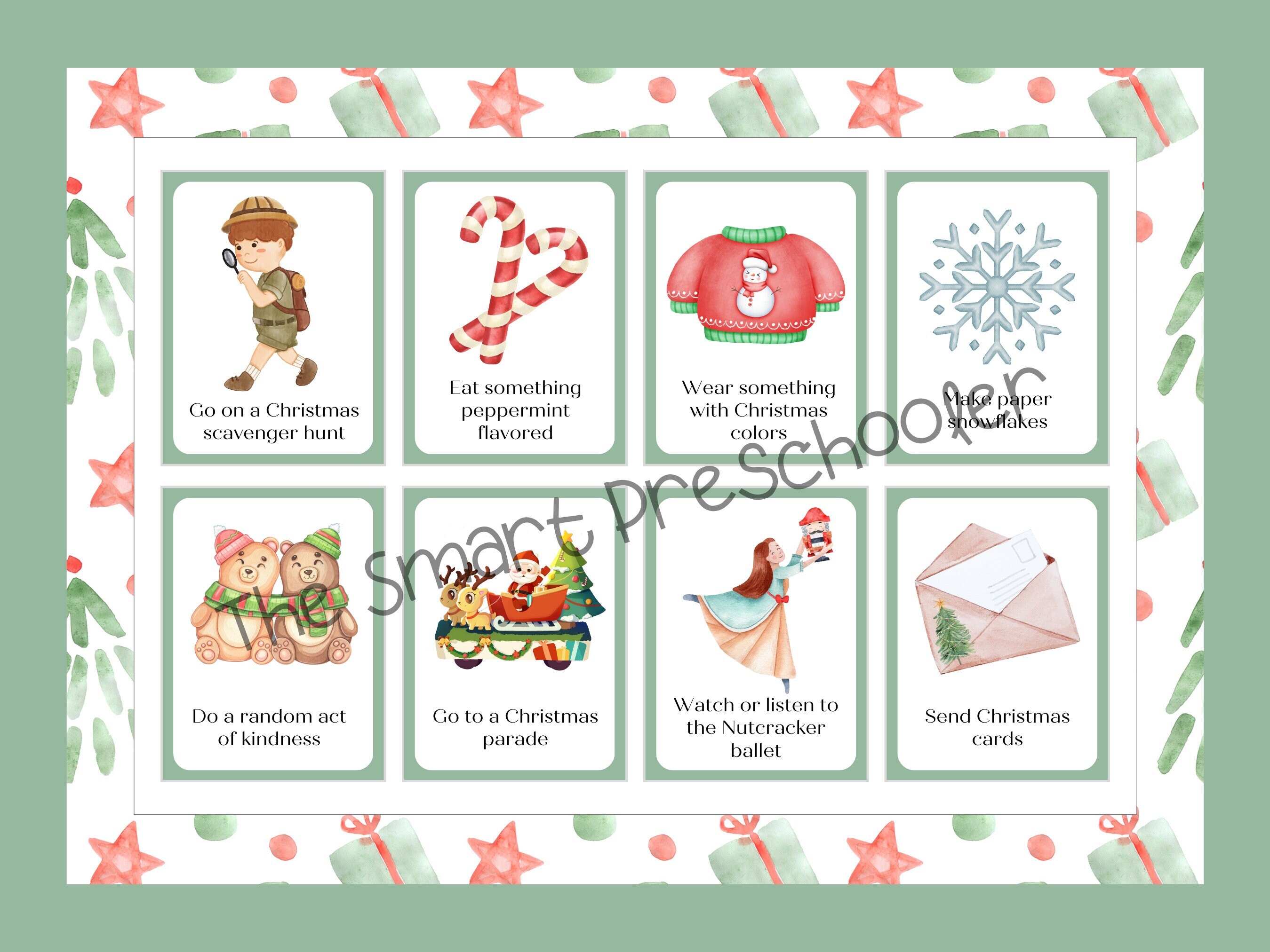 32 Printable Christmas Activity Cards, Christmas Bucket List for Kids ...