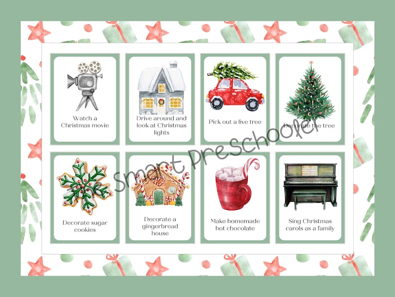 32 Printable Christmas Activity Cards, Christmas Bucket List for Kids ...