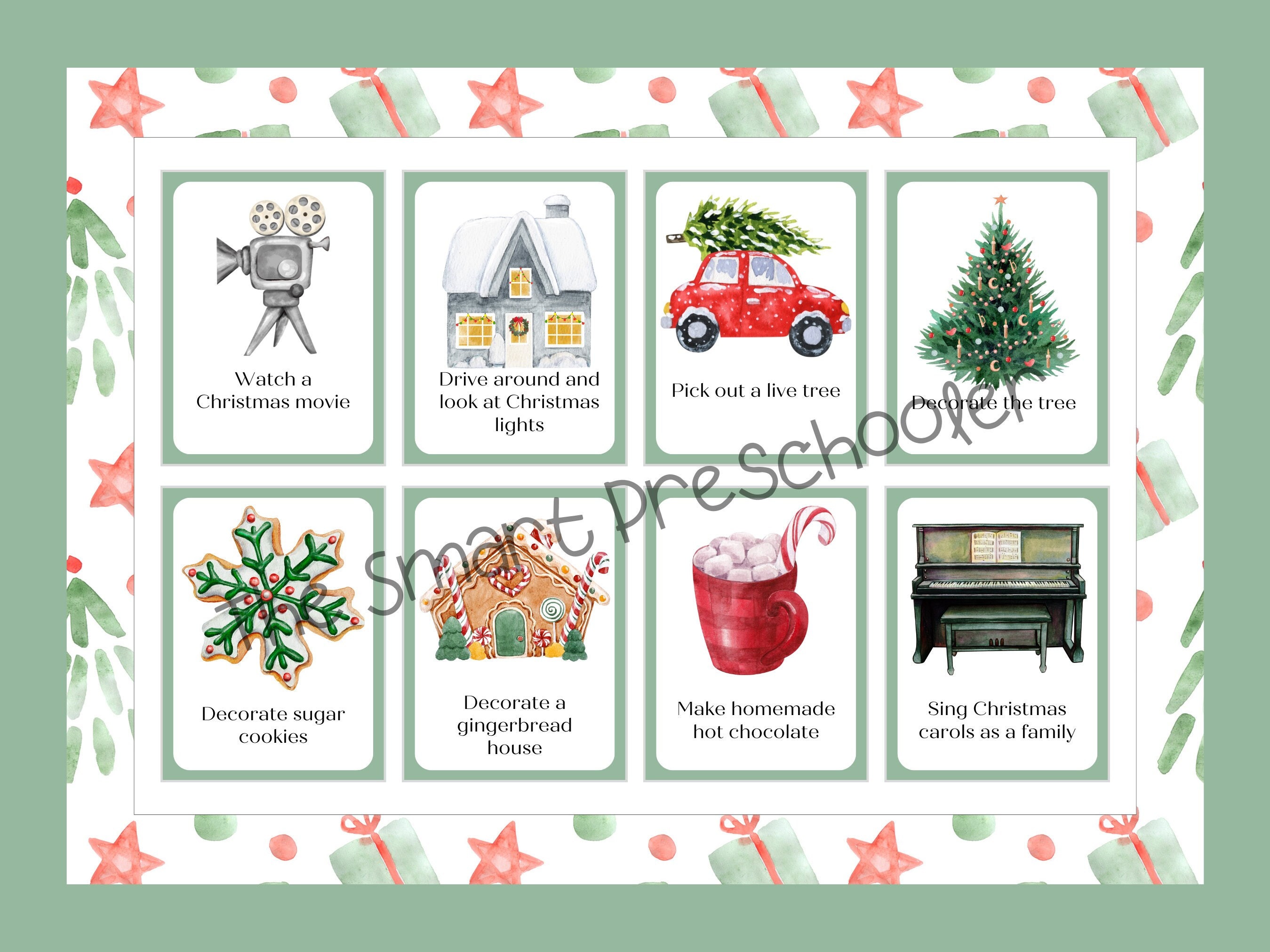 32 Printable Christmas Activity Cards, Christmas Bucket List for Kids ...
