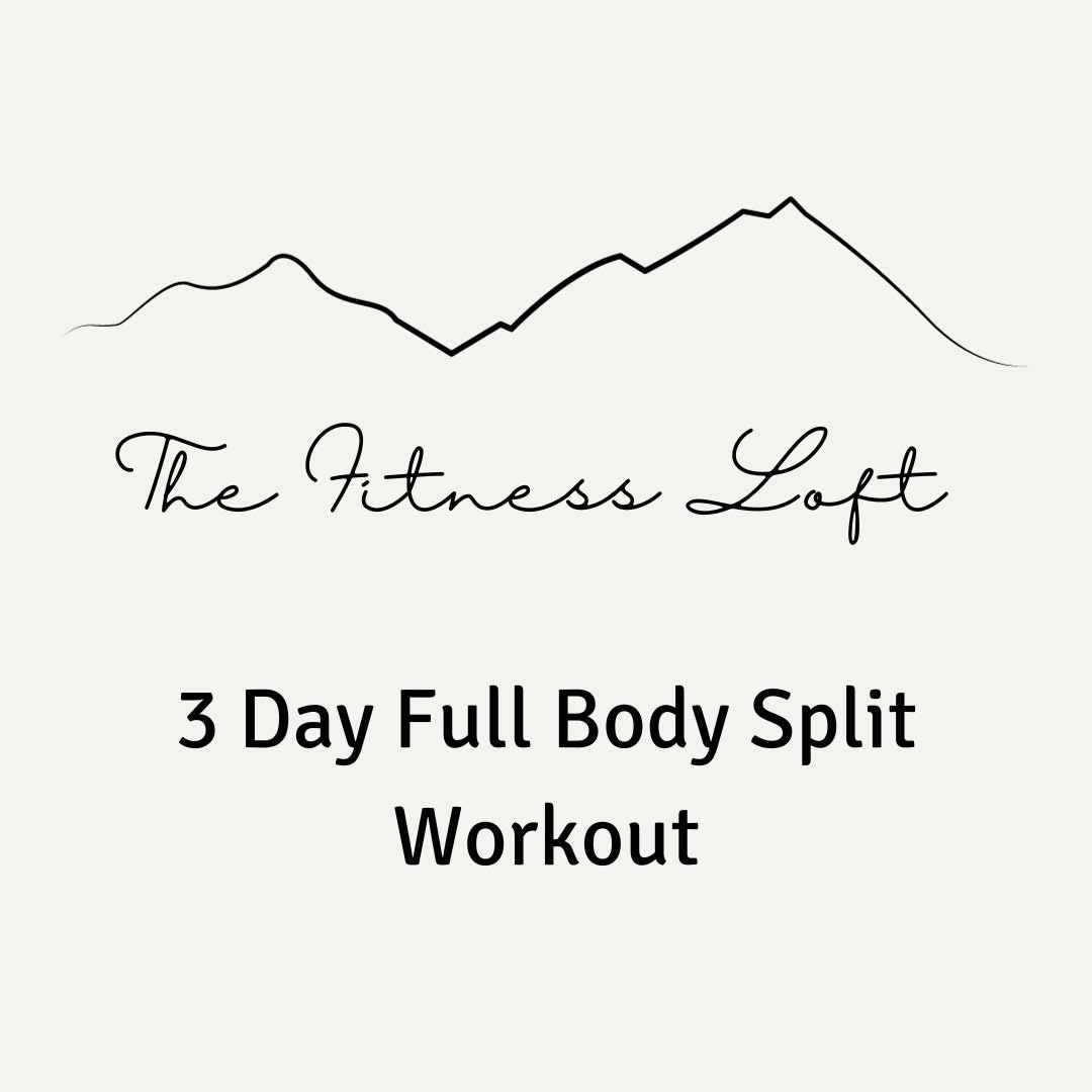 3 Day Split Full Body Workout, Digital Download, Printable, 4 Page ...