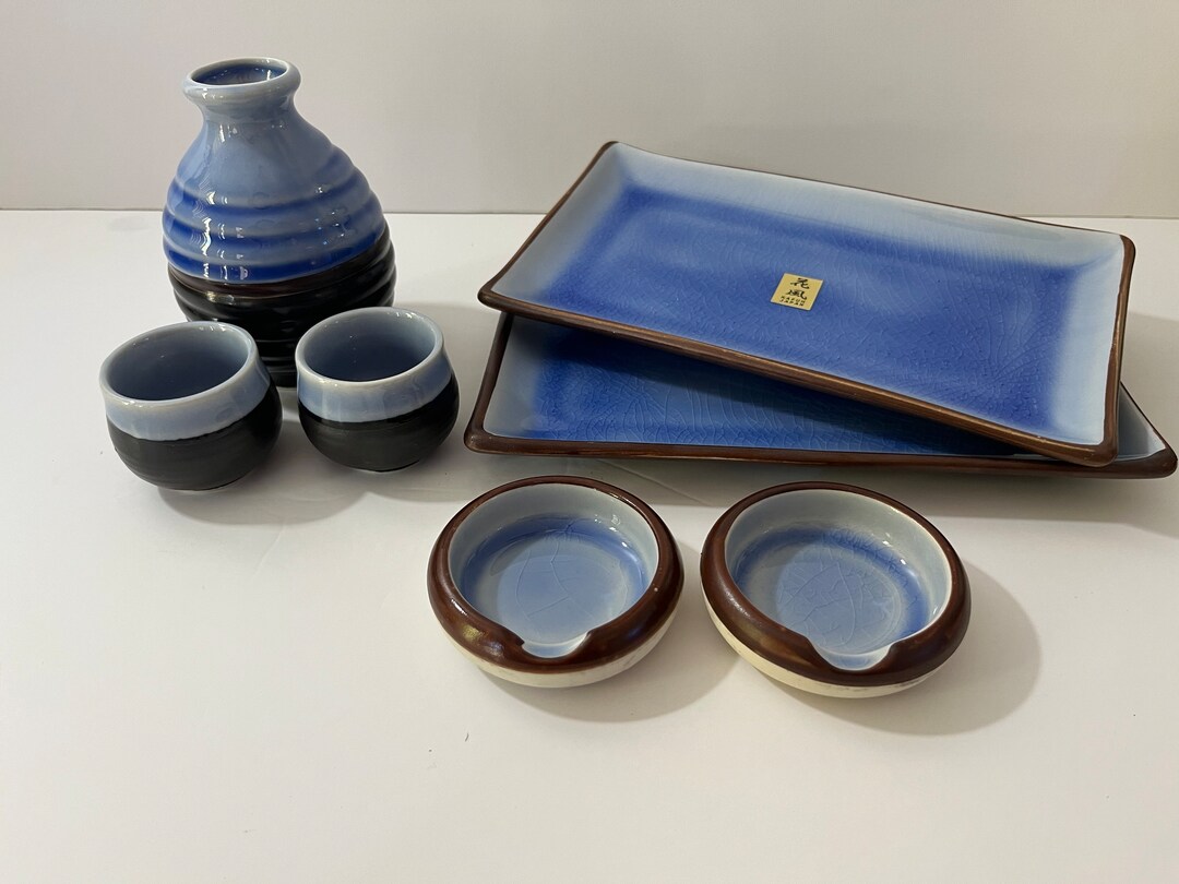 Sake Set, Vintage Sake Set, Sake Cups, Sake Pitcher, Sake Set of Four ...