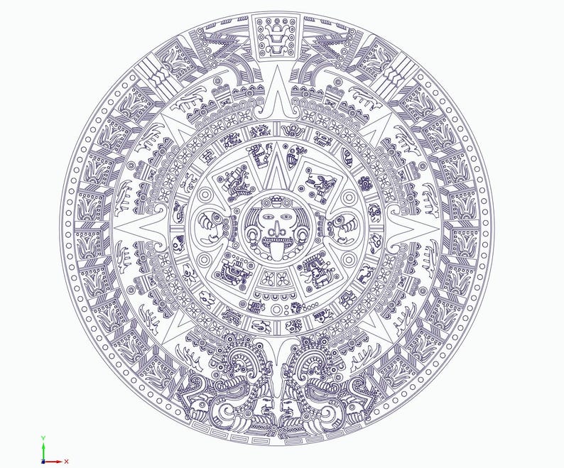 Aztec Calendar Dxf/svg/eps - Etsy