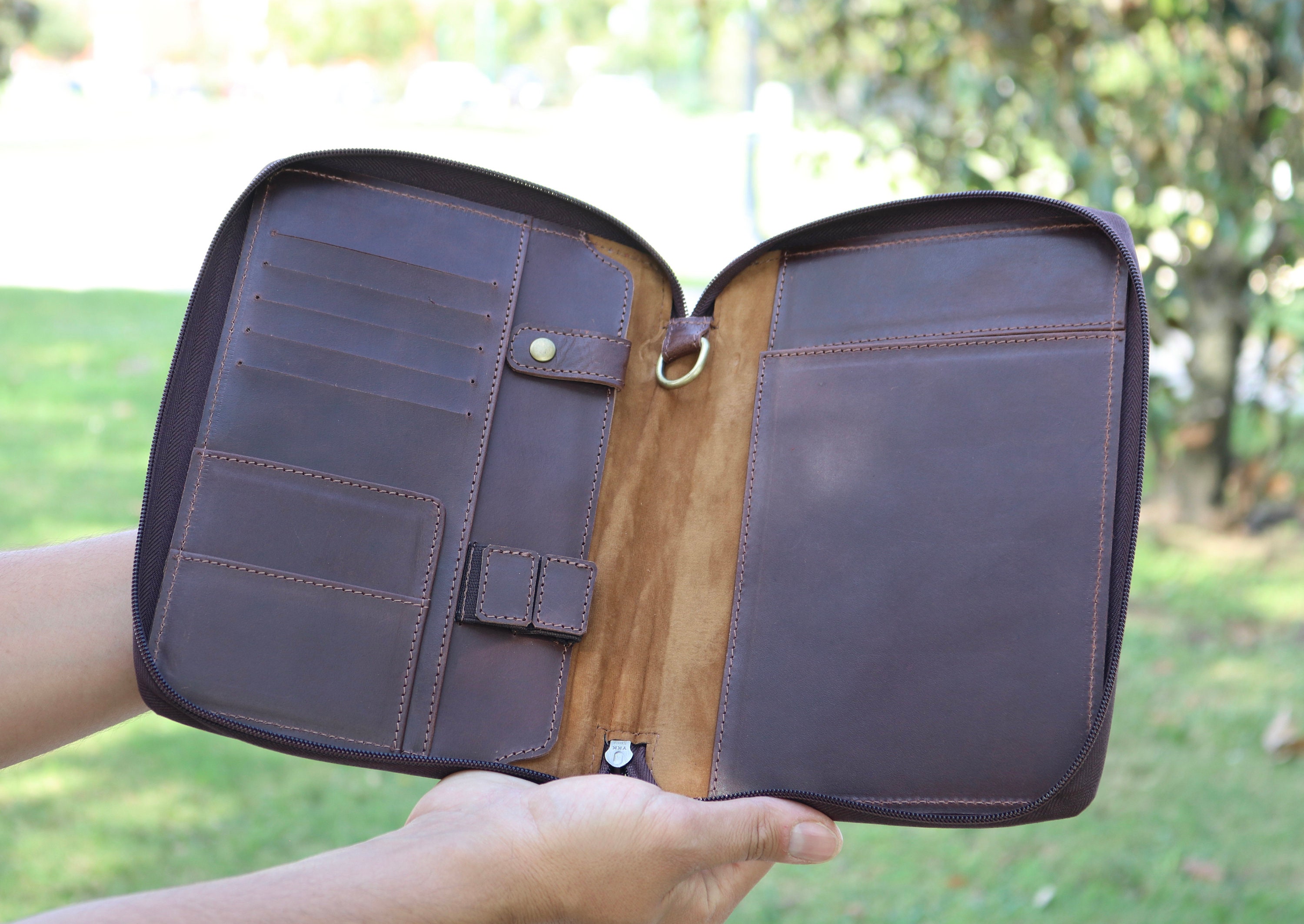 Leather Padfolio Organizer, Personalized Portfolio Leather Padfolio ...