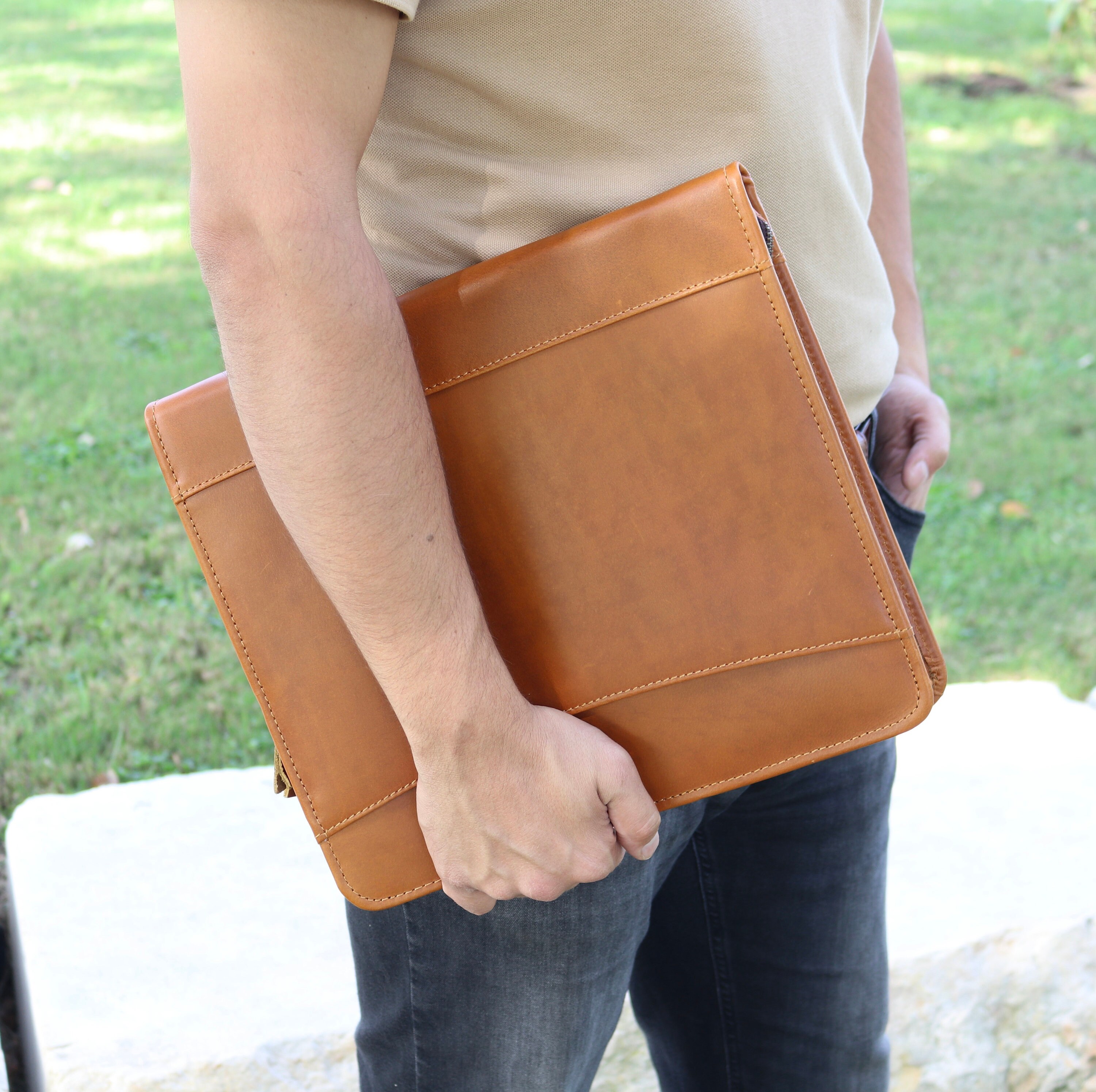 Leather Padfolio Organizer, Personalized Portfolio Leather Padfolio ...