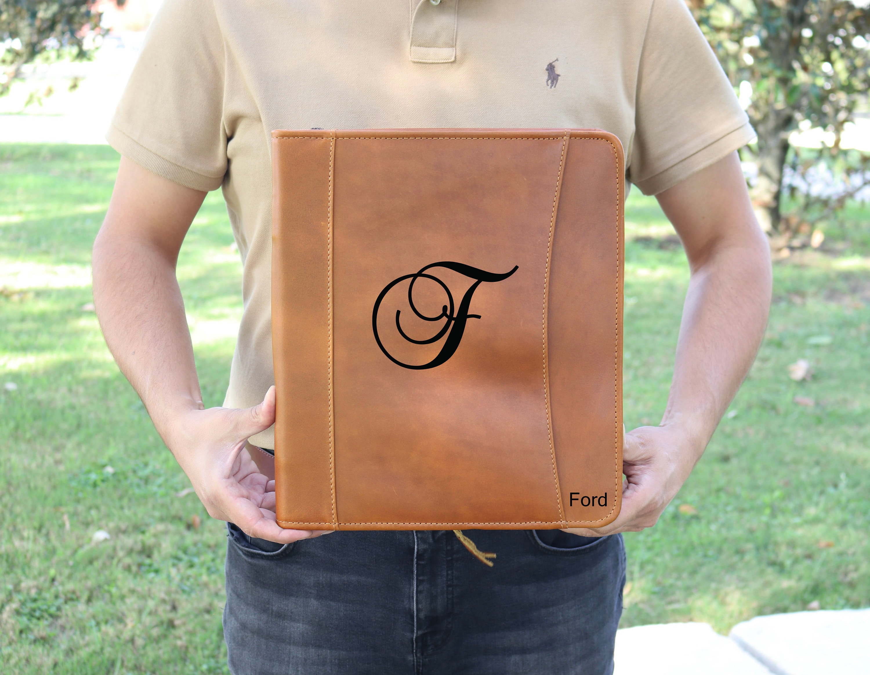Leather Padfolio Organizer, Personalized Portfolio Leather Padfolio ...