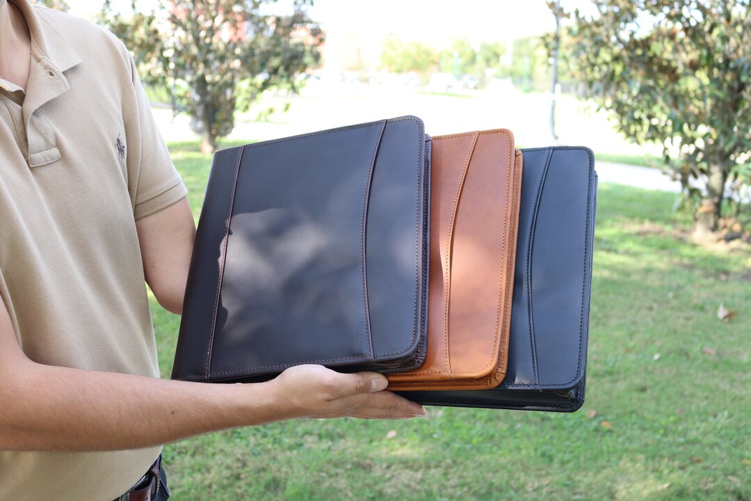 Leather Padfolio Organizer, Personalized Portfolio Leather Padfolio ...