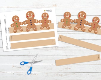 Gingerbread Man Paper Crown Hat Christmas Winter Holiday Party Coloring ...