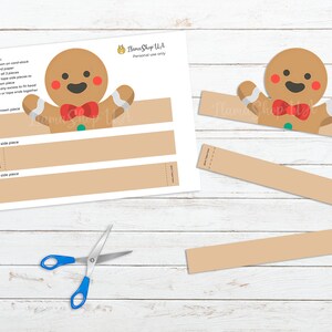 Gingerbread Man Paper Crown Hat Christmas Winter Holiday Party Coloring ...