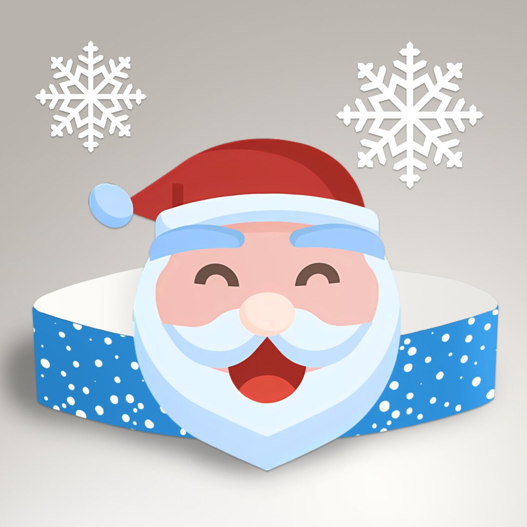 Santa Paper Crown Party Coloring Paper Hat Printable Kids Craft Cute ...