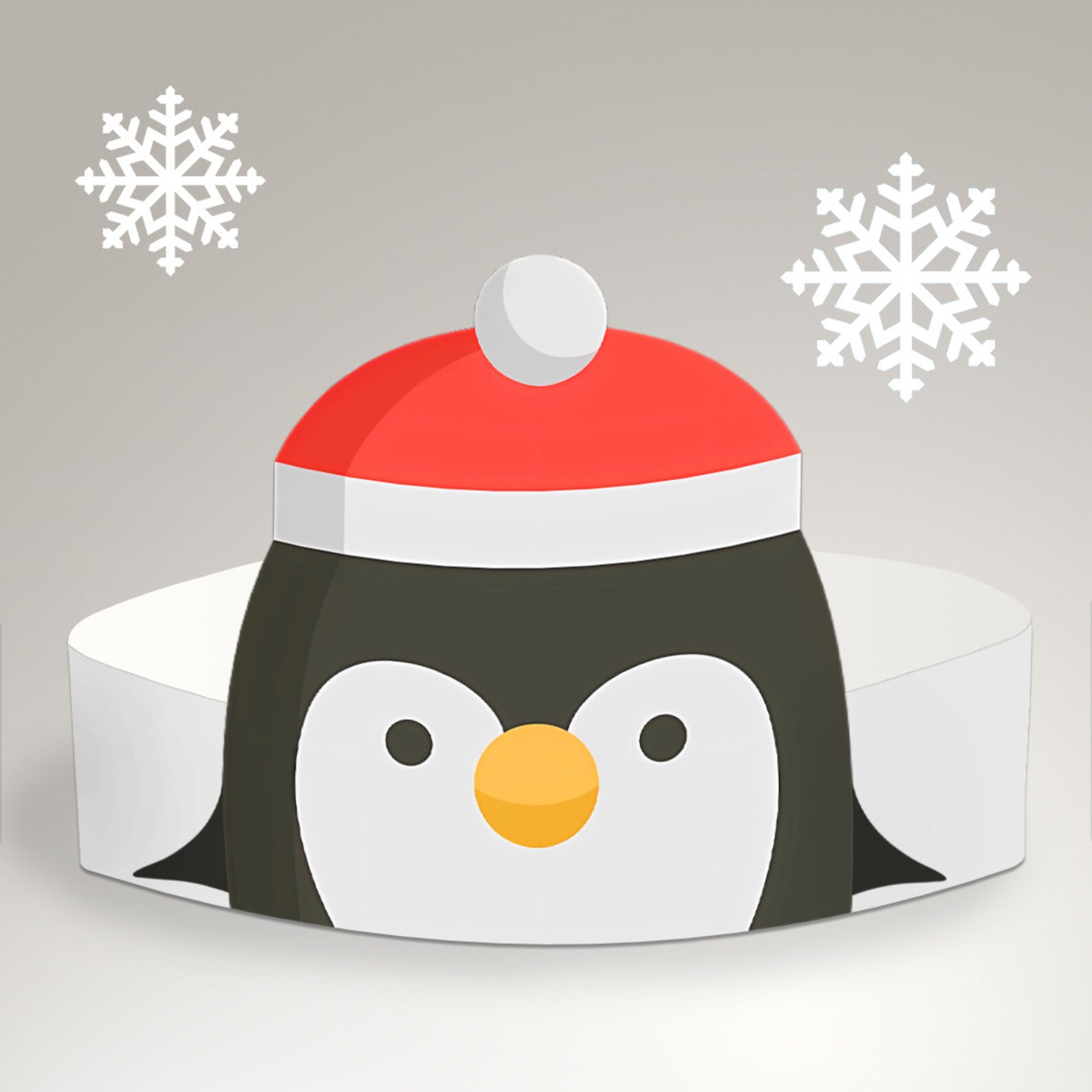 Penguin Paper Crown Party Coloring Paper Hat Printable Kids Craft Cute ...