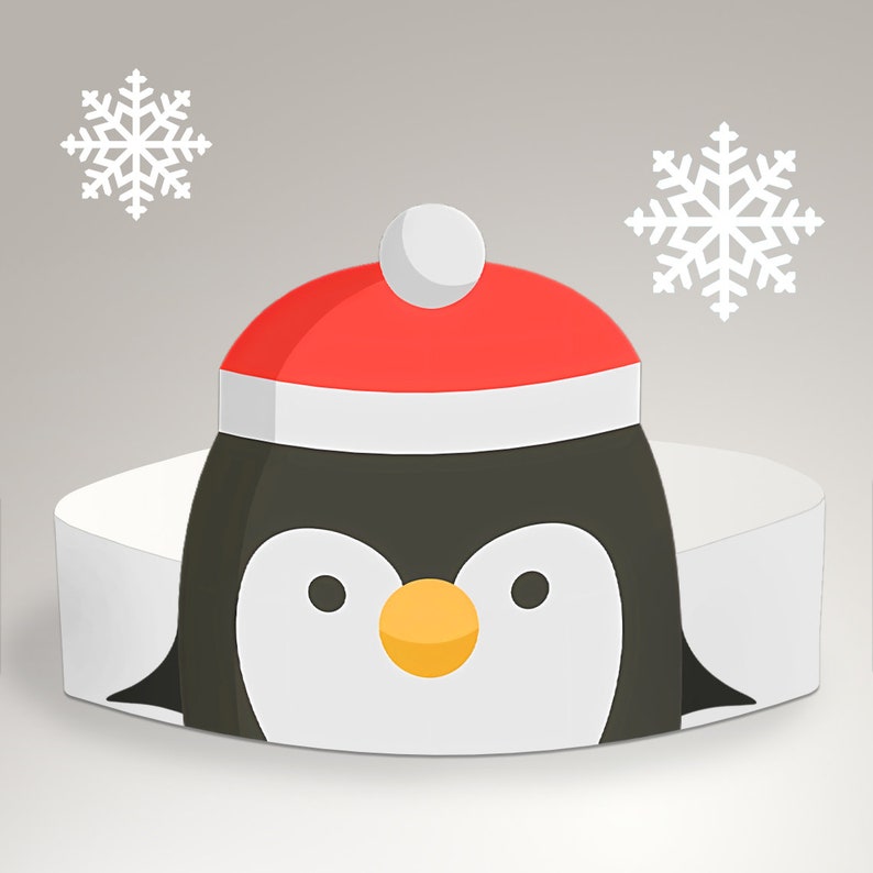 Penguin Paper Crown Party Coloring Paper Hat Printable Kids Craft Cute ...