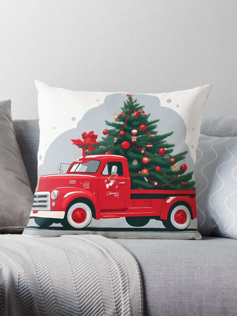 Red Christmas Tree Truck, Sublimation Design, Christmas Car Png, Santa ...
