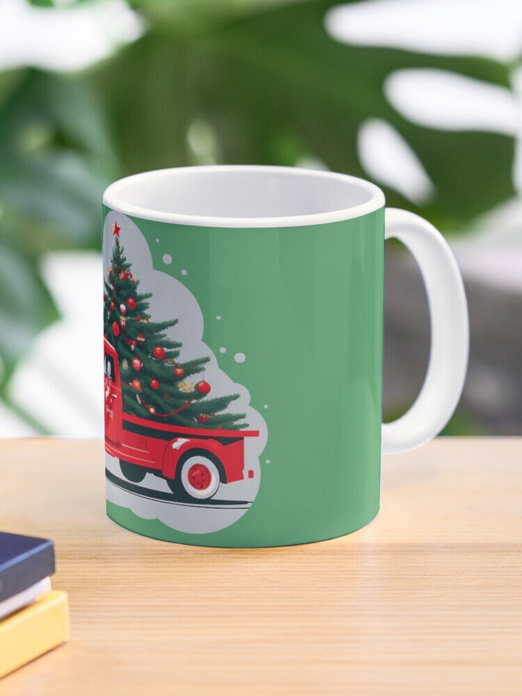 Red Christmas Tree Truck, Sublimation Design, Christmas Car Png, Santa ...