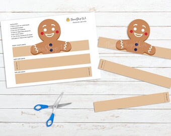 Gingerbread Man Paper Crown Hat Christmas Winter Holiday Party Coloring ...