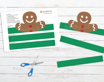 Gingerbread Man Paper Crown Hat Christmas Winter Holiday Party Coloring ...