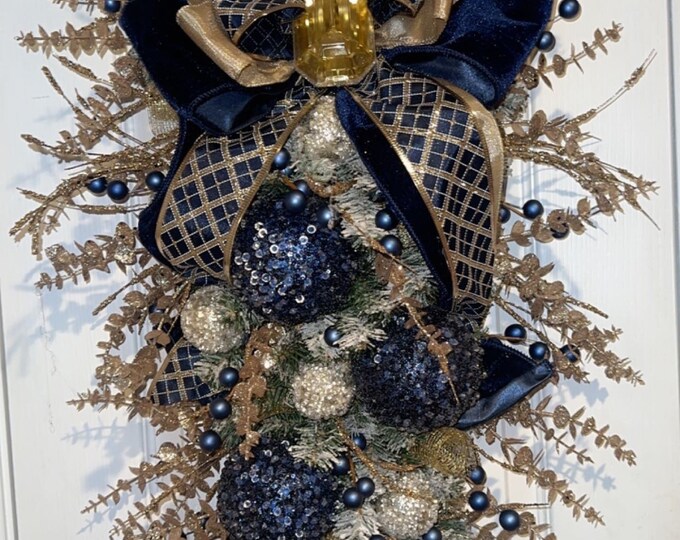 Navy Blue and Gold Swag - Etsy