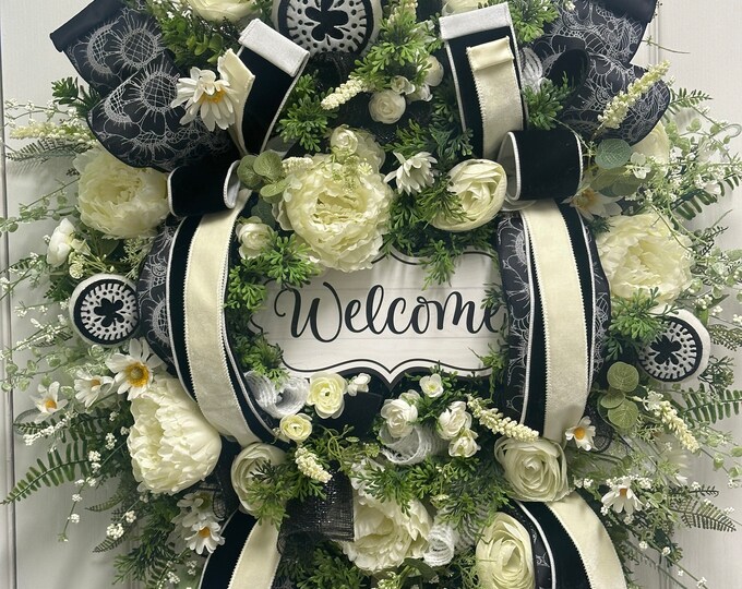 XL Everday Floral Wreath, Spring Wreath, Summer Wreath, Door Decor ...