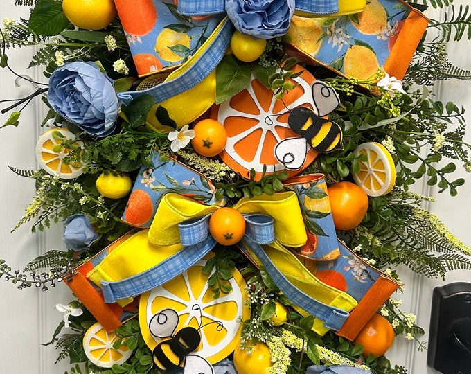 XL Orange and Lemon Swag!! Lemon Wreath, Citrus Wreath Swag, Spring ...