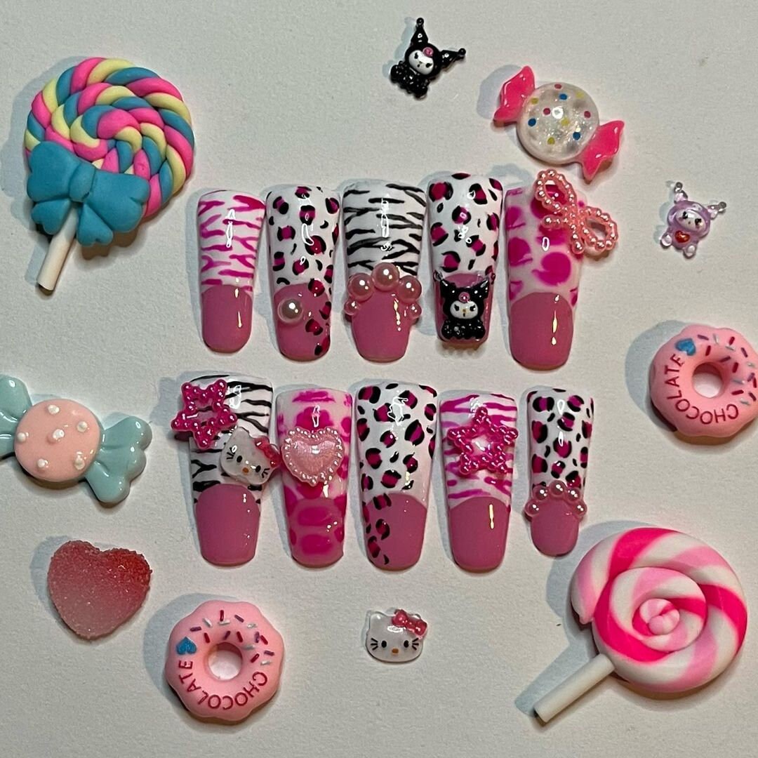 Y2K Cute Pink Duck Press on Nails - Etsy